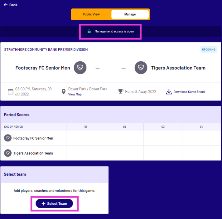 My Teams Select Line-Ups and Player Positions – PlayHQ