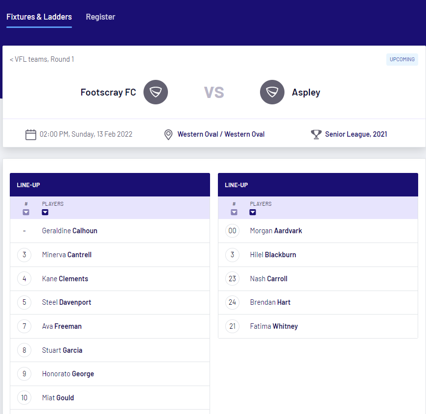 Emergency Players – PlayHQ